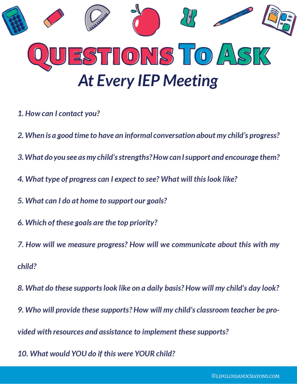 IEP Meeting | 10 Questions You Should Ask | Lipgloss & Crayons